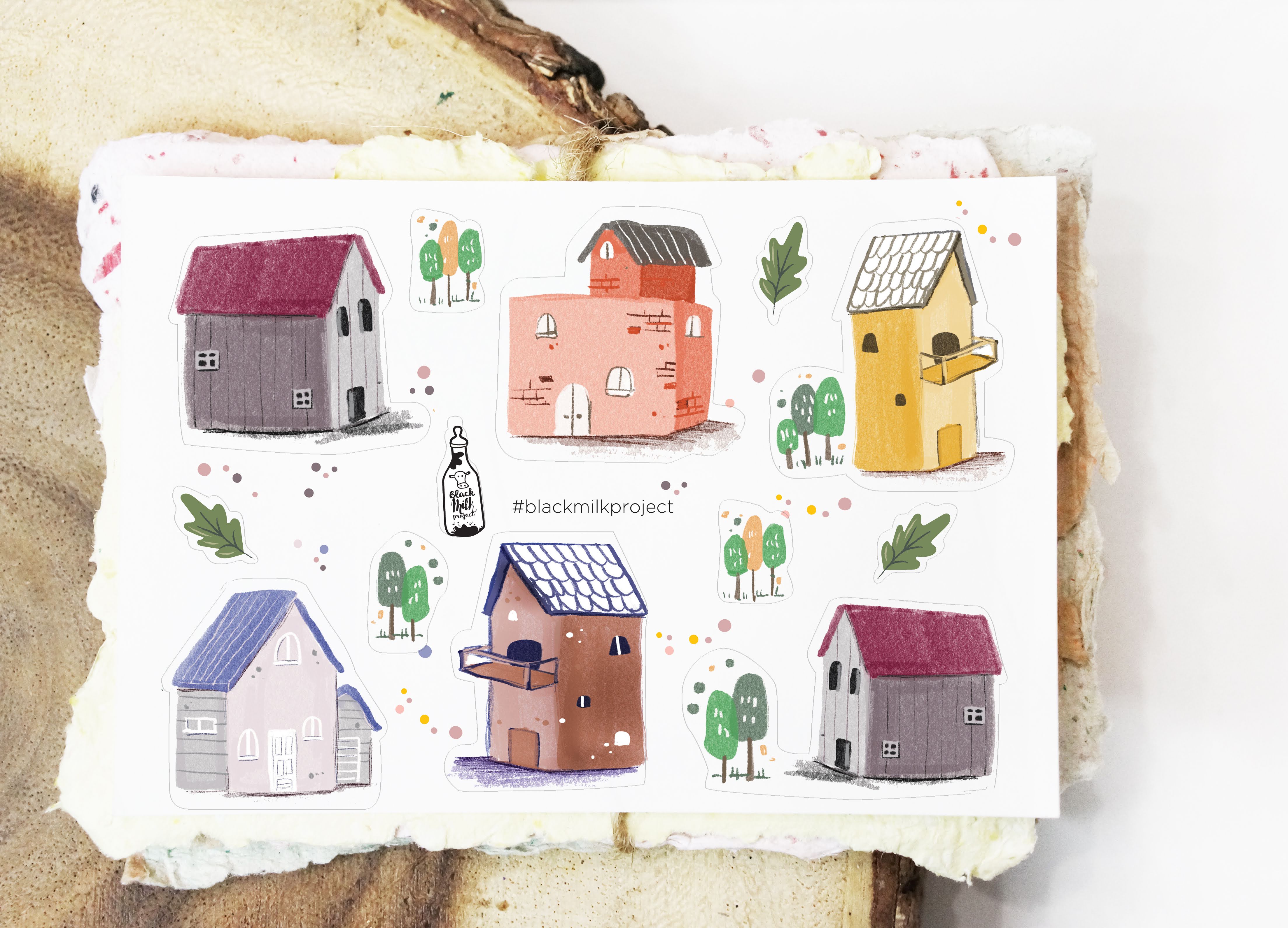 Black Milk Project Sticker Sheet - Mini Houses – Happy Mail Studios