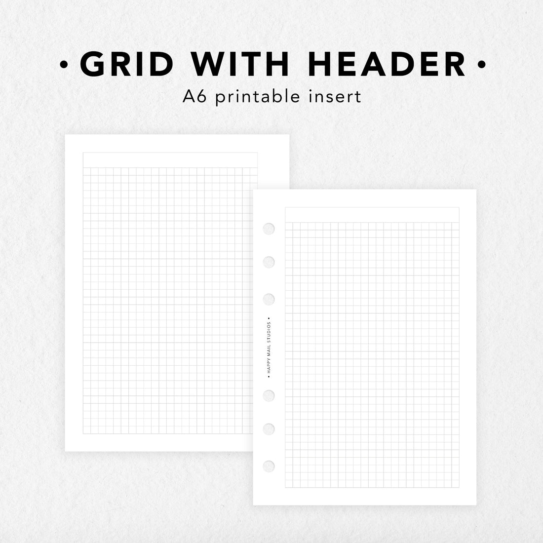 Printable Grid with Header Inserts – Happy Mail Studios